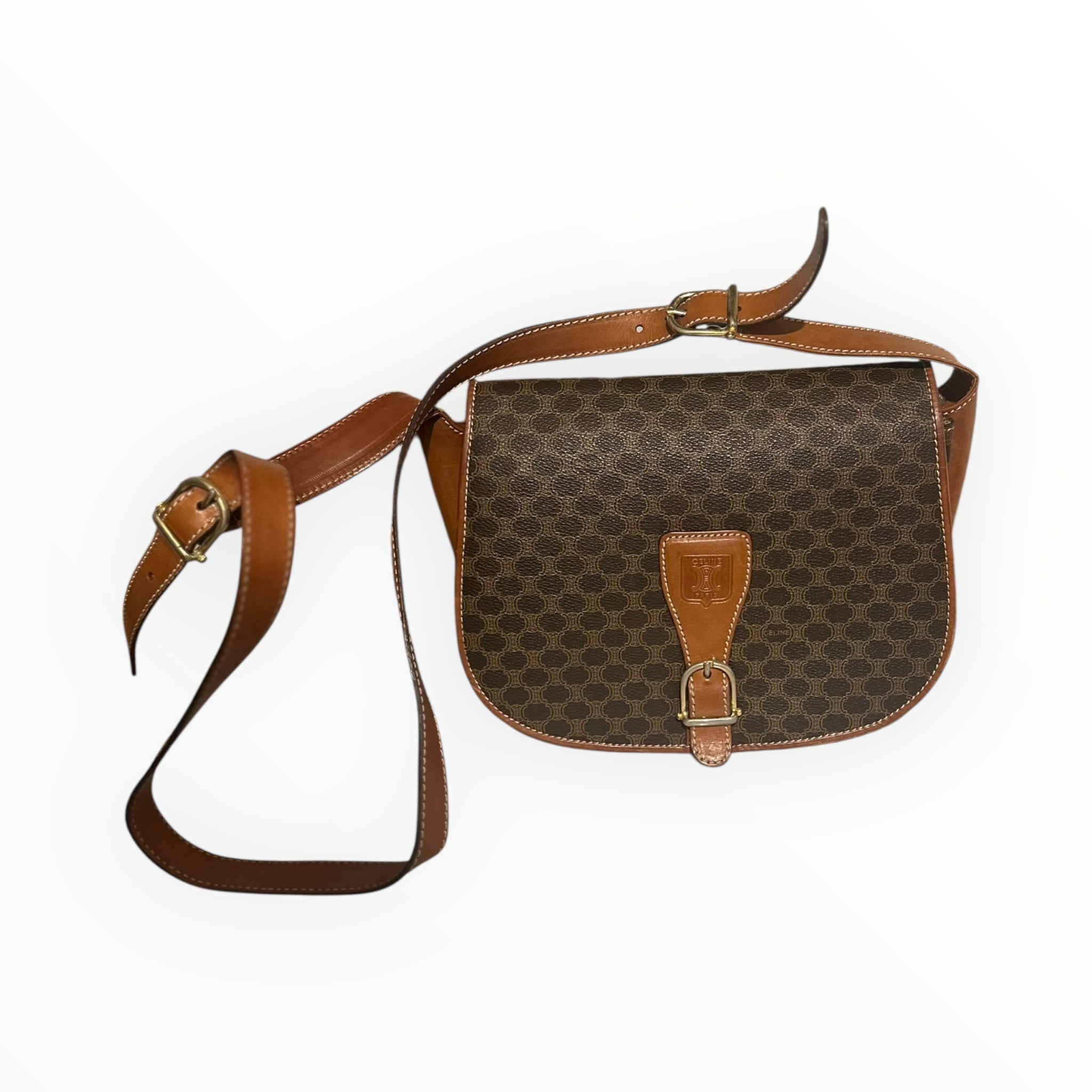 Celine Macadam Balson Buckle Crossbody Bag - Size W24cm x H17cm x 6cm ...